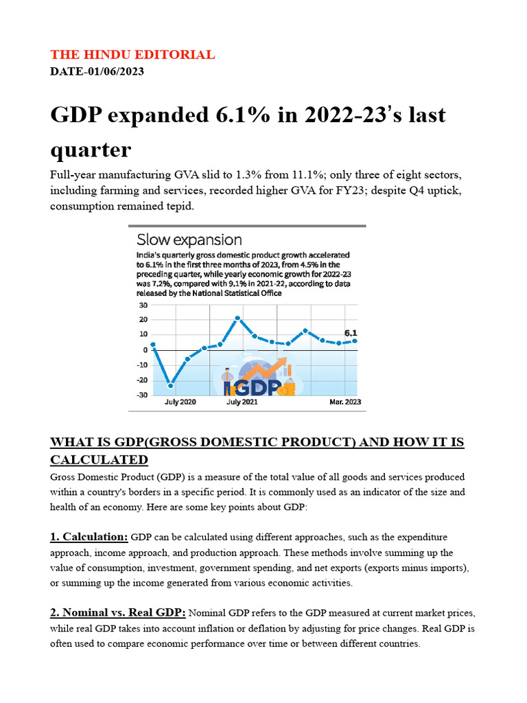 India's GDP Growth Analysis 2023 | PDF | Gross Domestic Product | Economies