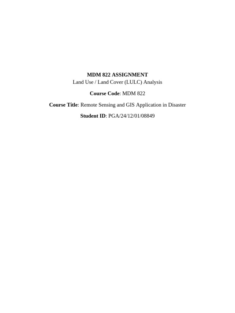 LULC Analysis and Flood Impact in Maiduguri | PDF | Flood | Geographic ...