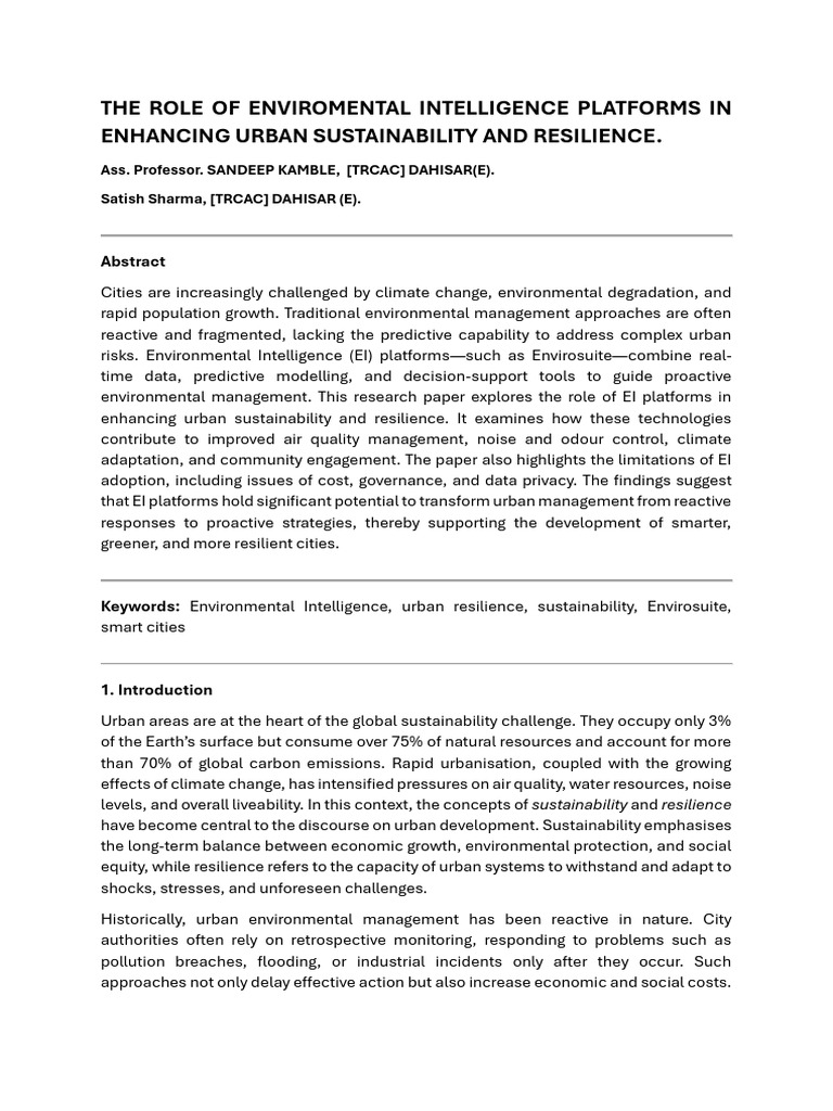 Research Paper (Envirosuite) | PDF | Climate Resilience | Sustainability