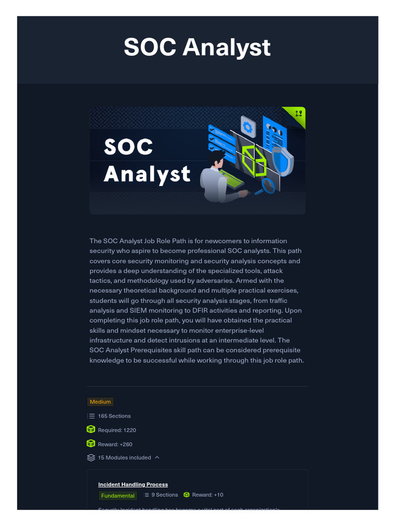 SOC Analyst Career Path Overview | PDF | Security | Computer Security