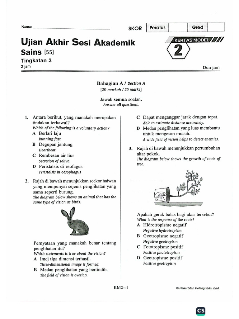 Uasa Sains - Form 3 (Set 2) | PDF