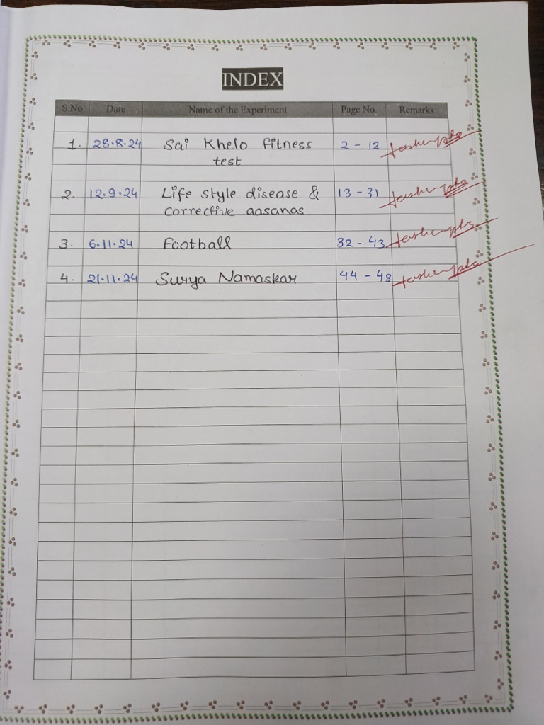 P.E. practical Record file | PDF