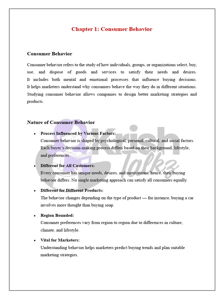 Consumer Behavior Insights for BBA 5th Sem | PDF | Consumer Behaviour ...