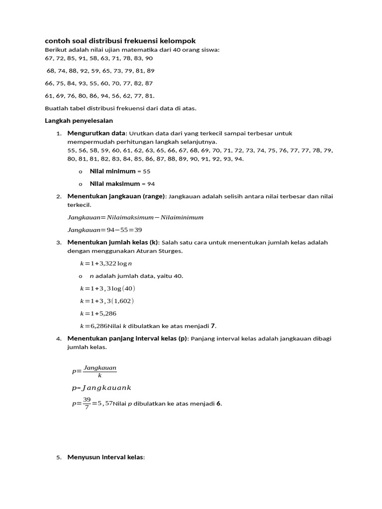 Tabel Distribusi Frekuensi Soal Ujian | PDF