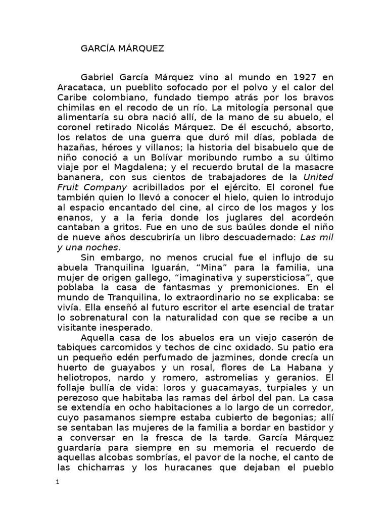 Gabriel García Márquez - Carlos Framb | PDF | Gabriel García Márquez