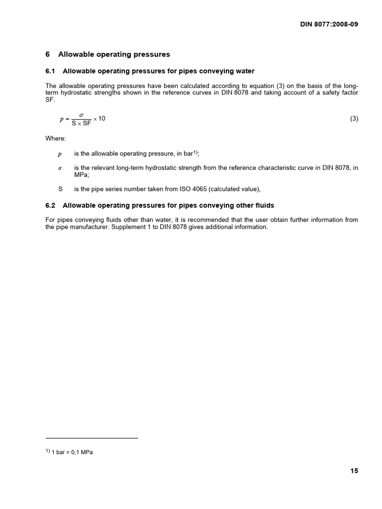 Din 8077-15 | PDF | Pressure | Fluid Mechanics