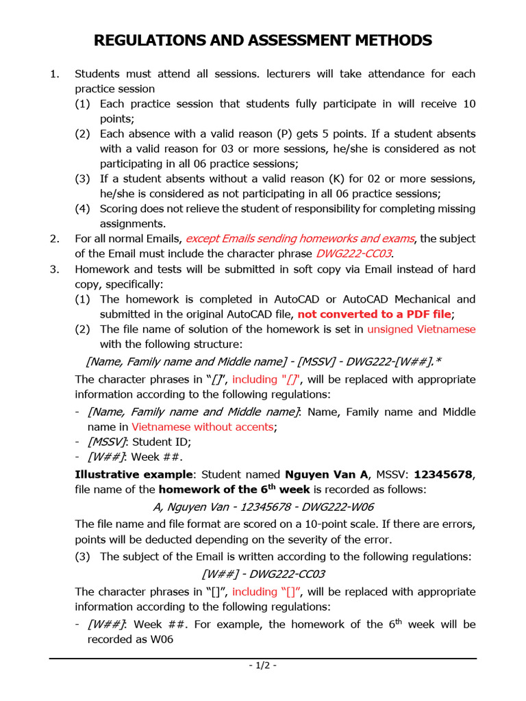 Regulations and Assessment Methods - CC03 | PDF