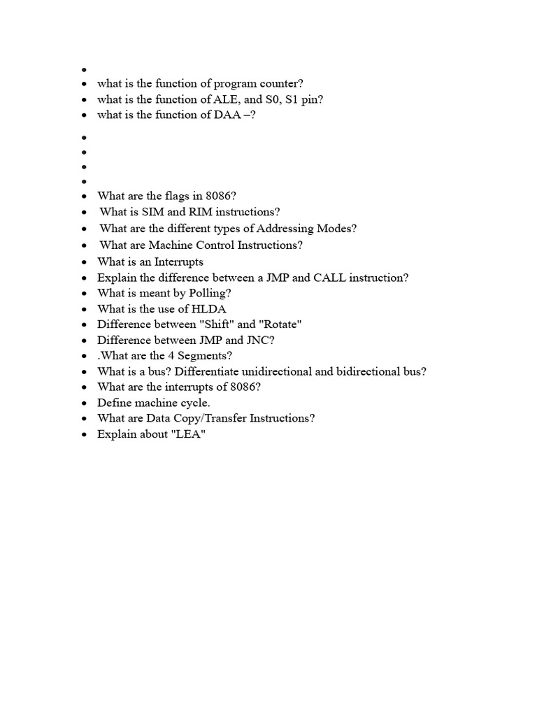 8086 Microprocessor Functions and Concepts | PDF