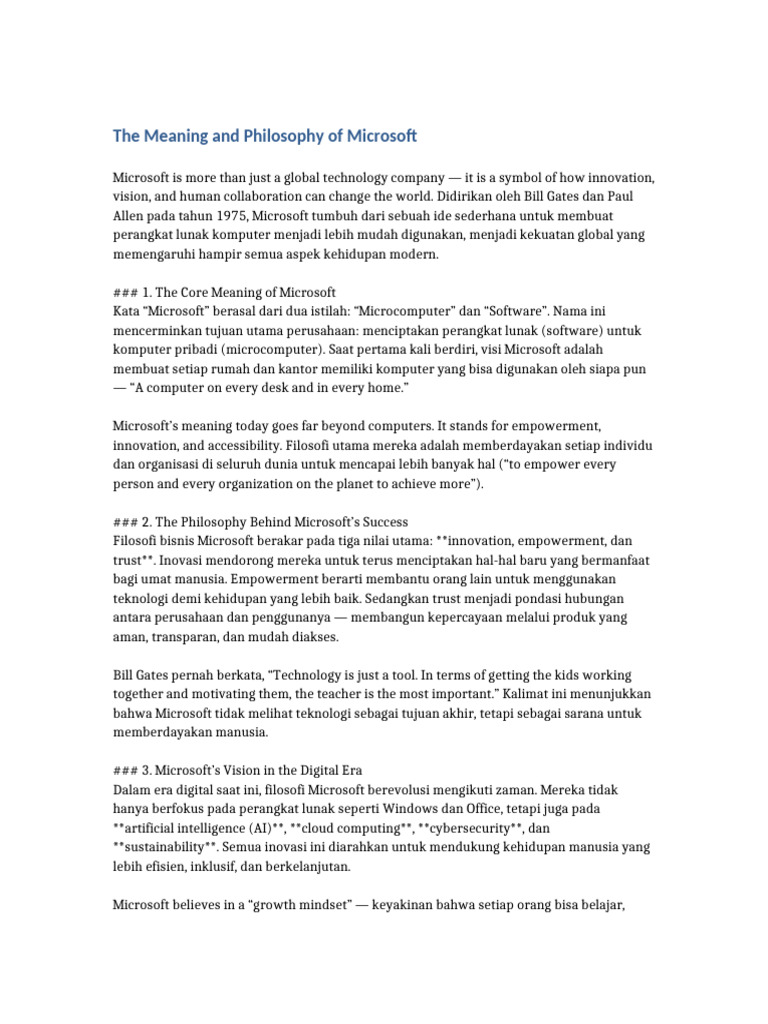 The Meaning and Philosophy of Microsoft | PDF