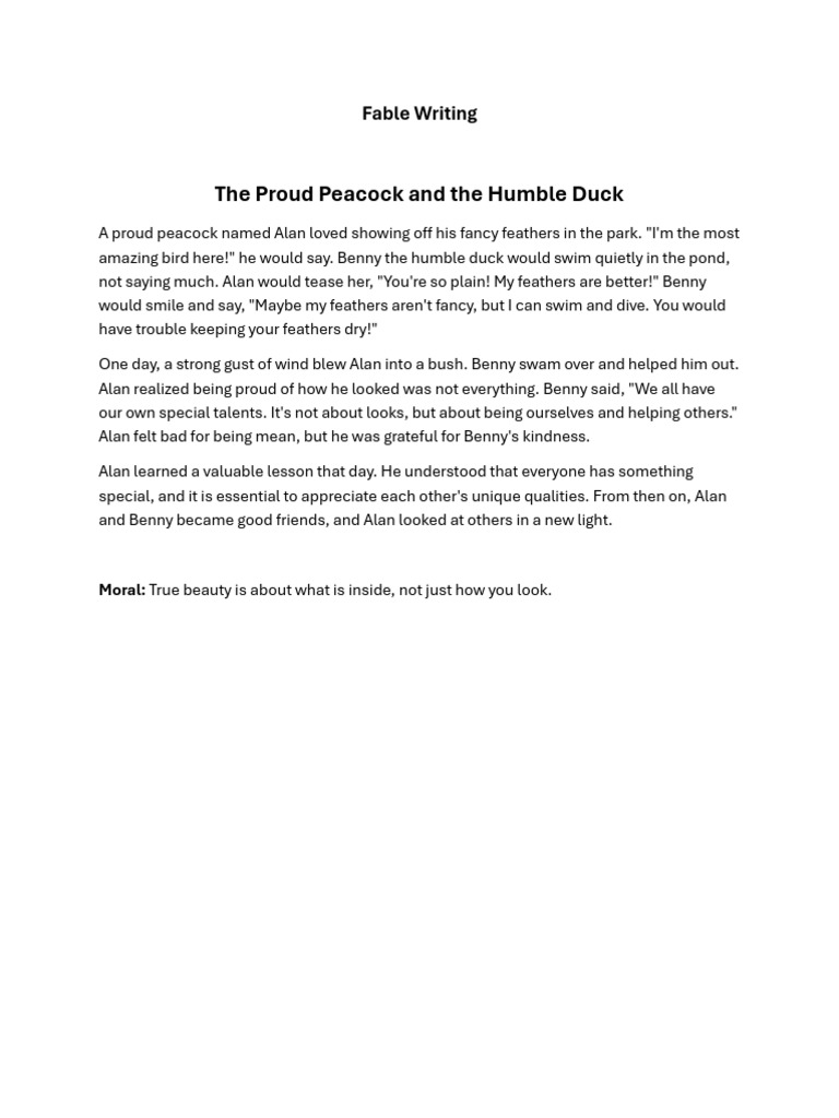 Fable Writing | PDF