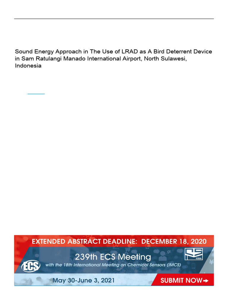 Sound Energy Approach in the Use of LRAD as a Bird | PDF | Sound | Hearing