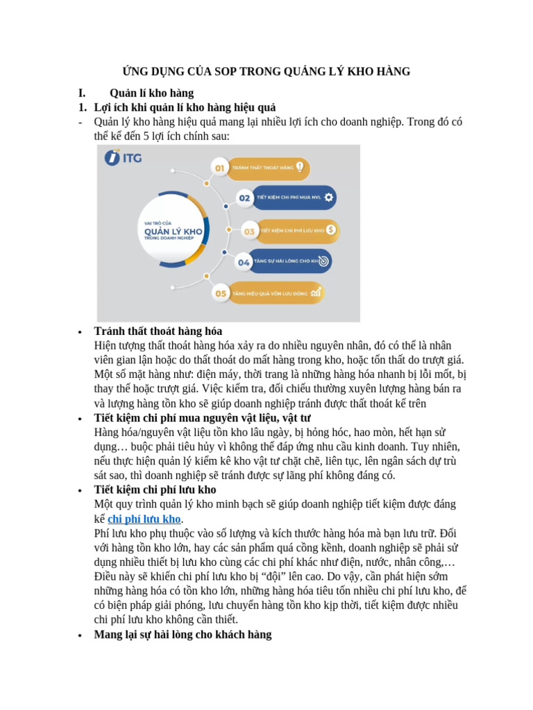 NG D NG C A Sop Trong Qu NG Lý Kho Hàng | PDF