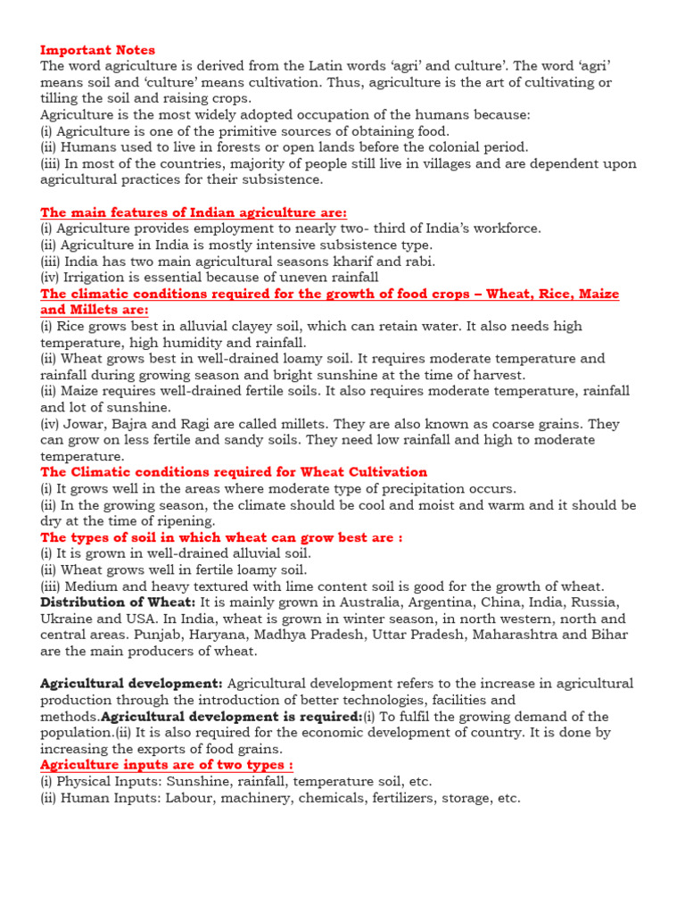 Agriculture Class 8 | PDF | Agriculture | Intensive Farming