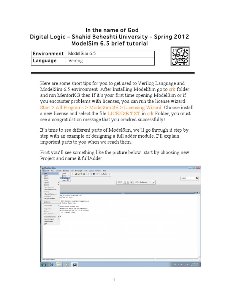 SBU ModelSim 6.5 Tutorial - 3 | Download Free PDF | Library (Computing) | Compiler