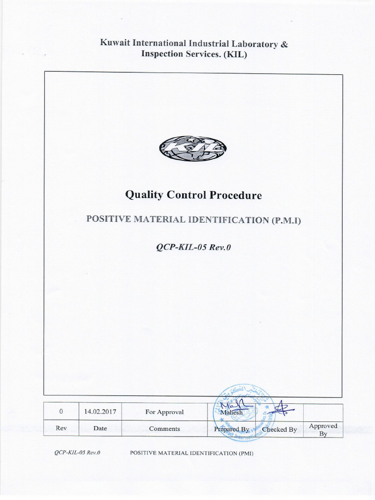Positive Material Identification Rev-0 | PDF