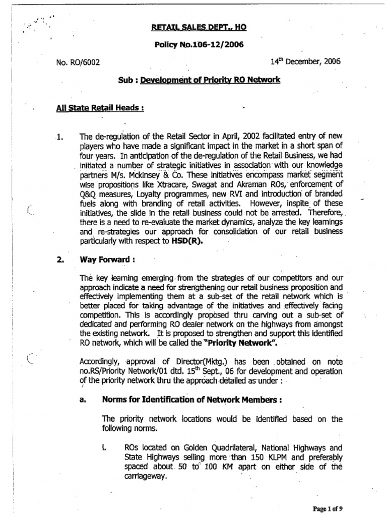 106 - Development of Priority Ro Network - 14.12.06 | PDF