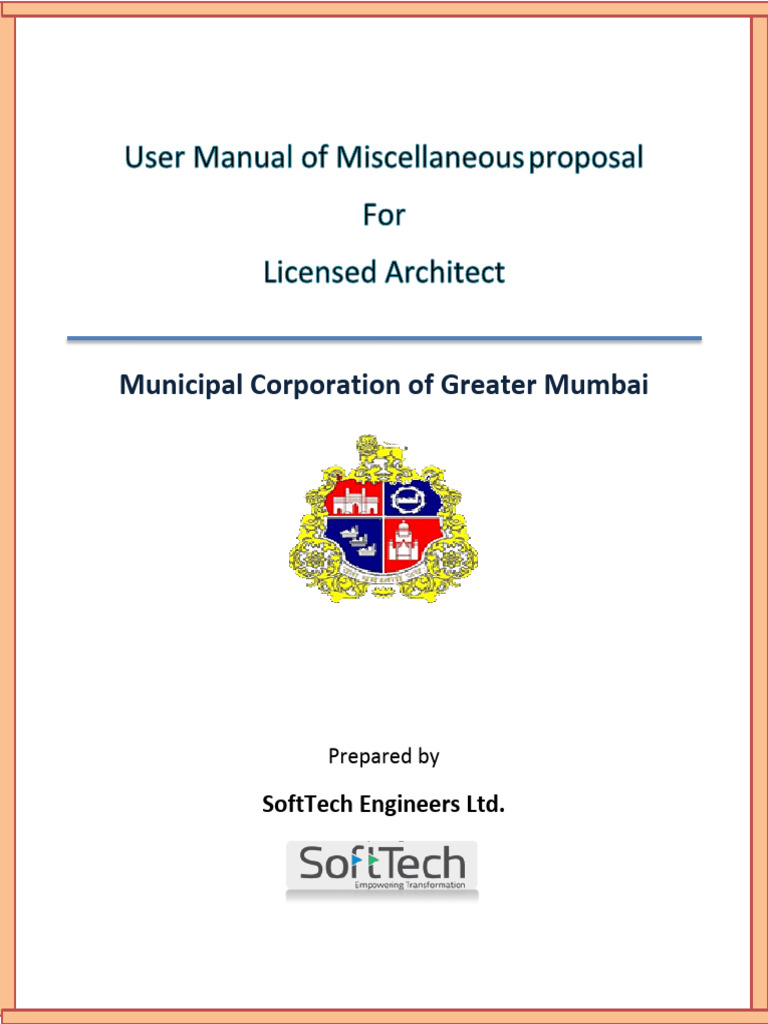 MCGM Miscellaneous Proposal User Manual | PDF