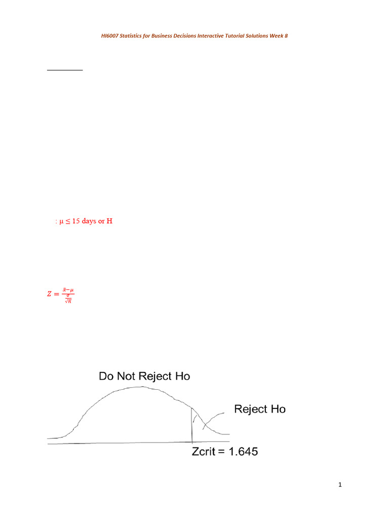 HI6007 Week 8 Interactive Tutorial Solutions | PDF | Standard Deviation ...