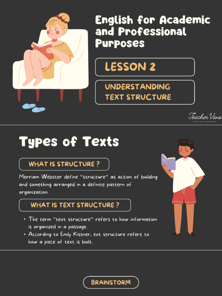Eapp Lesson 2 PDF Understanding Text Structure | PDF