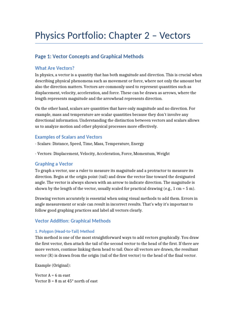 Full Physics Vector Portfolio | PDF | Euclidean Vector | Force