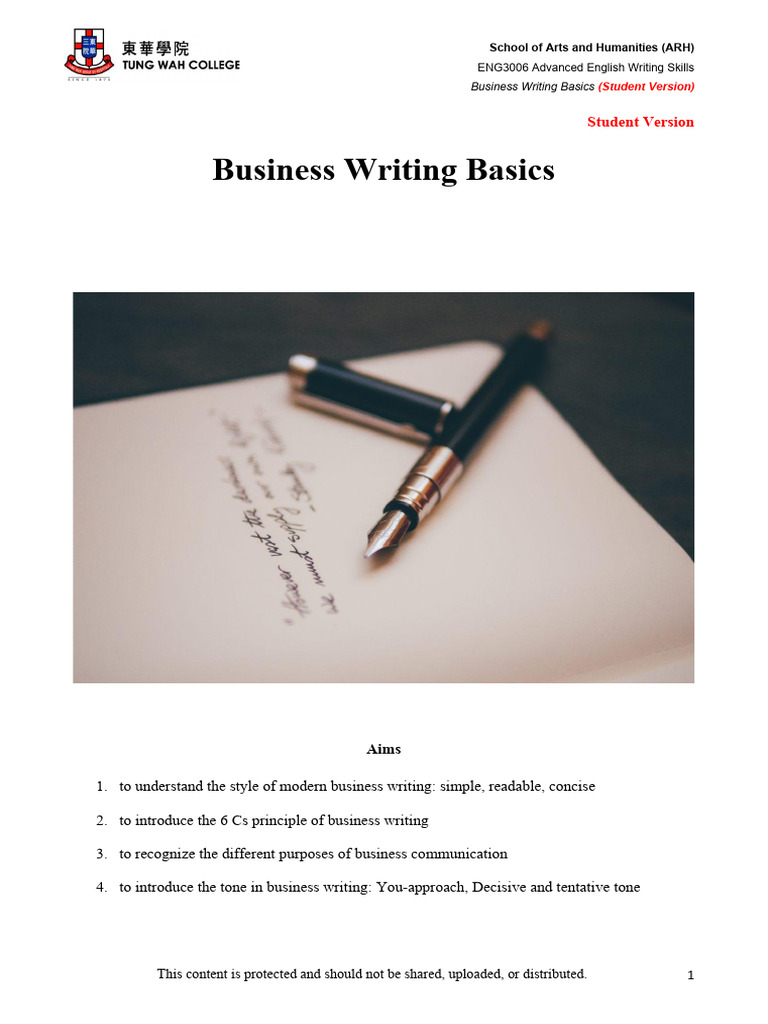Business Writing Basics Guide | PDF | Mind | Linguistics