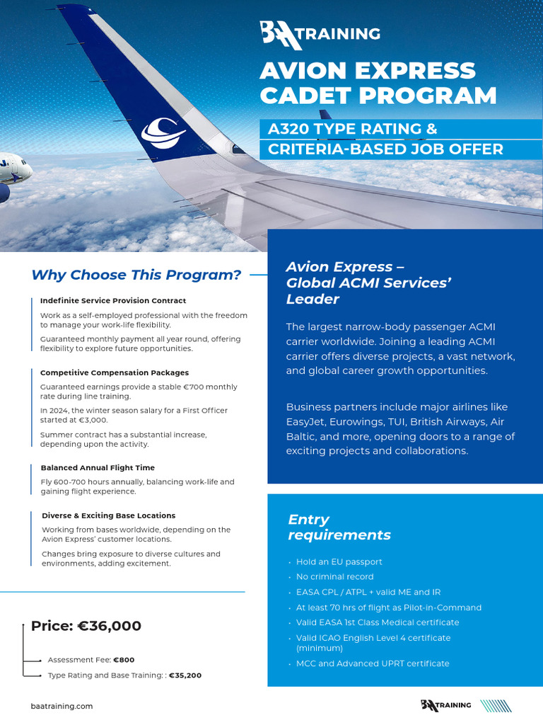 Avion Express Cadet Program Overview | PDF | Aviation