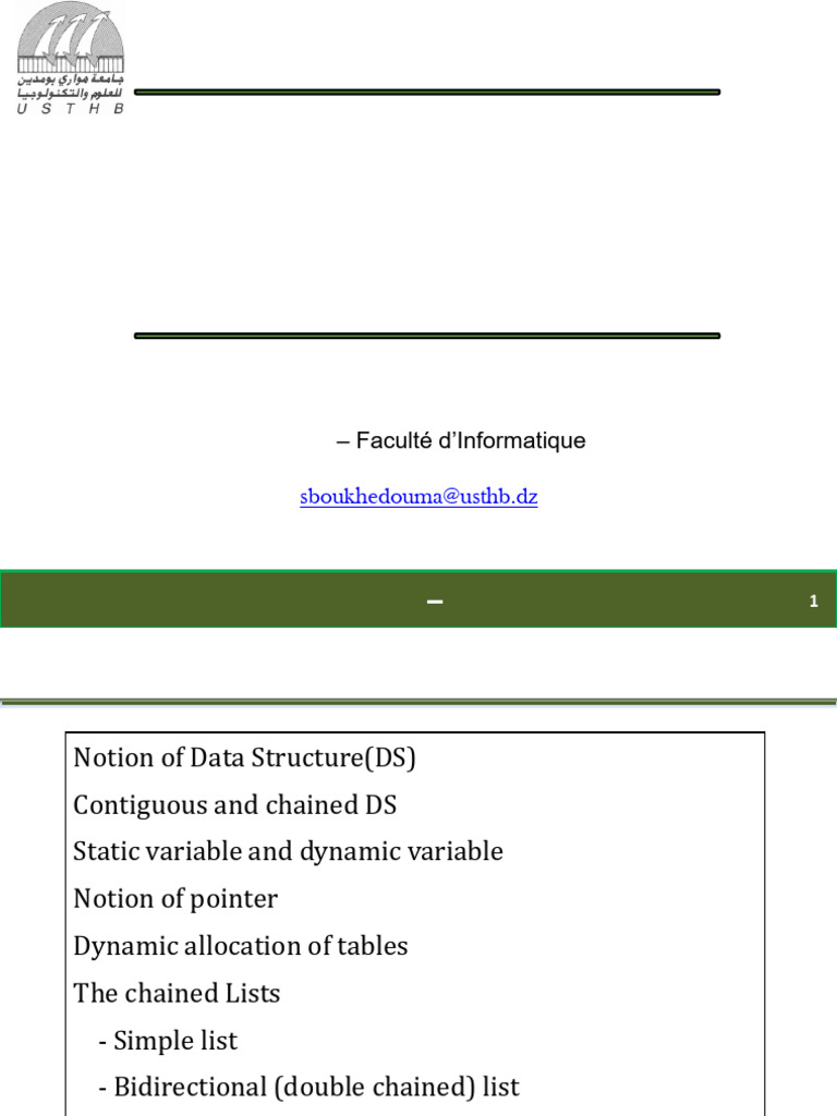 Algorithms and Data Structure - Reveiw USTO | PDF | Pointer (Computer ...