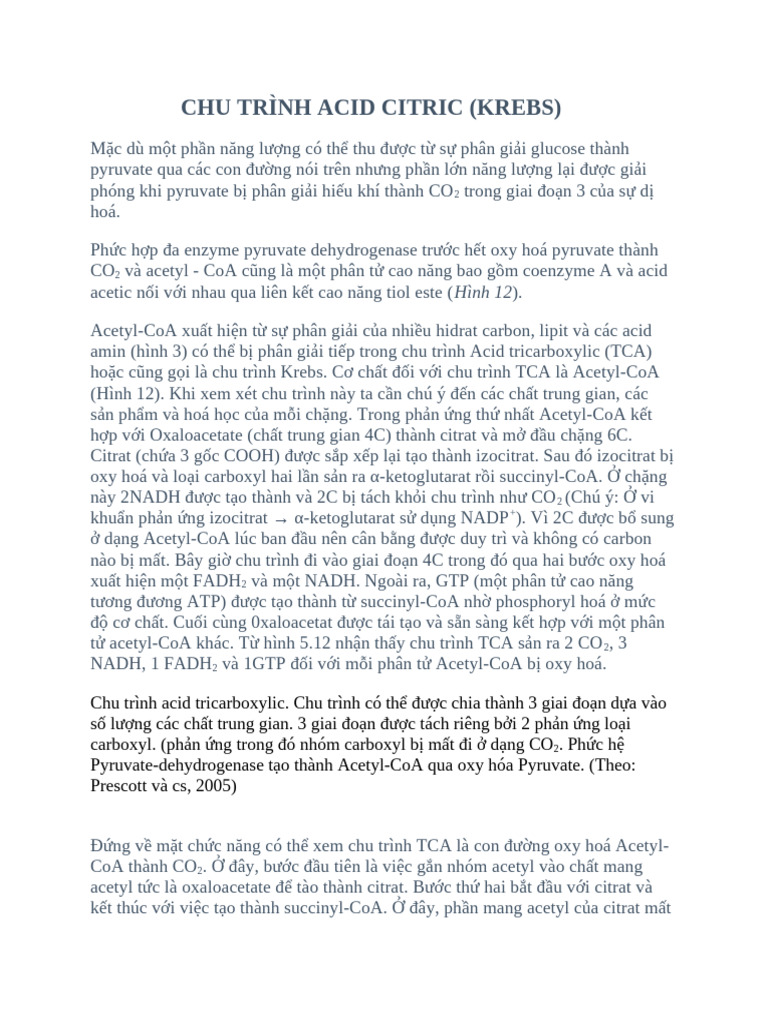 Chu Trình Acid Citric | PDF