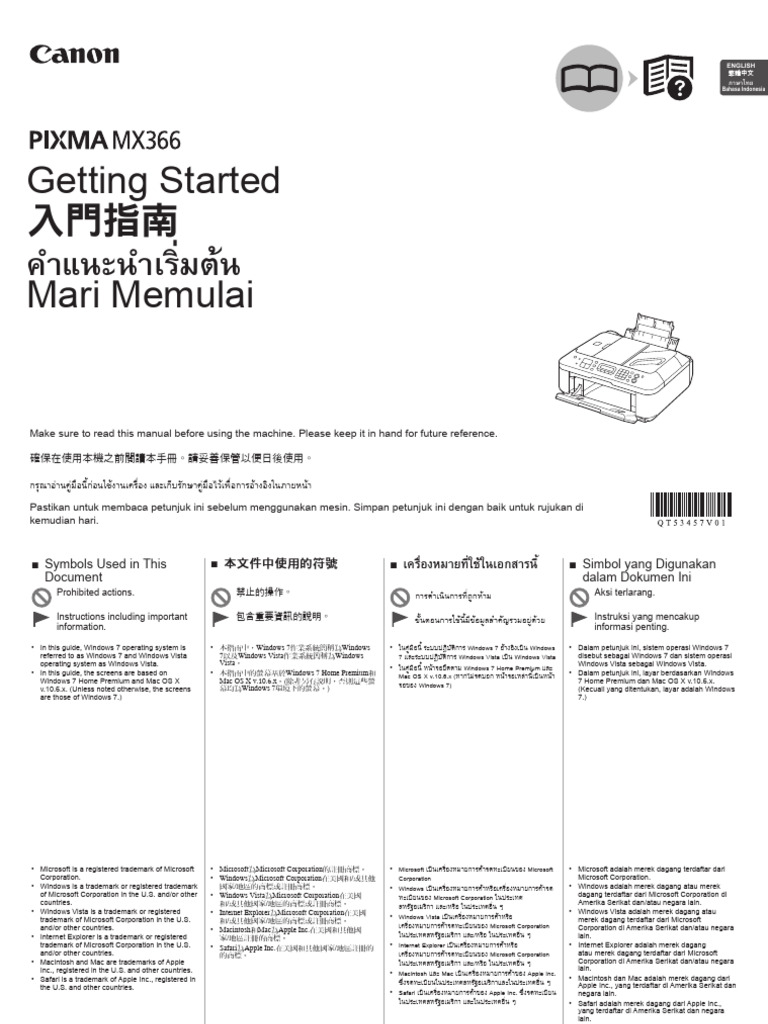 Canon Pixma MX366 - GS - A4 - V1 Guide Manual | PDF