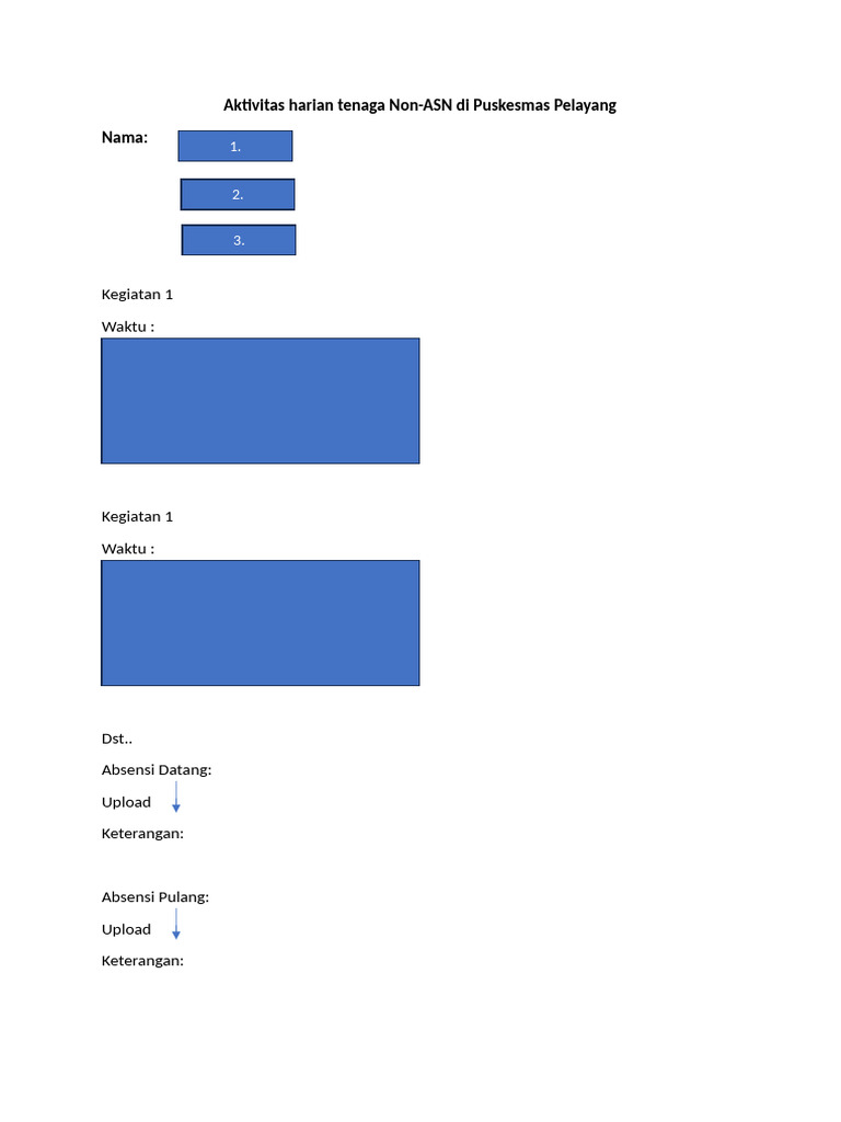 Draft Formulir Absensi Puskesmas | PDF