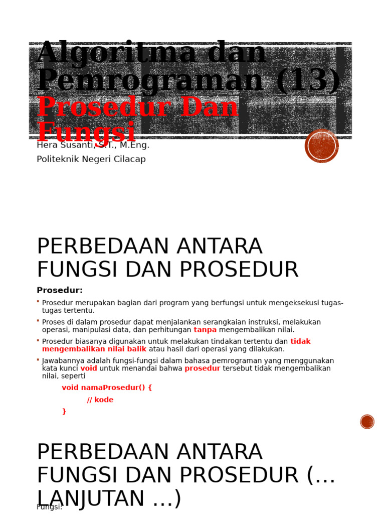 13 Prosedur Dan Fungsi | PDF