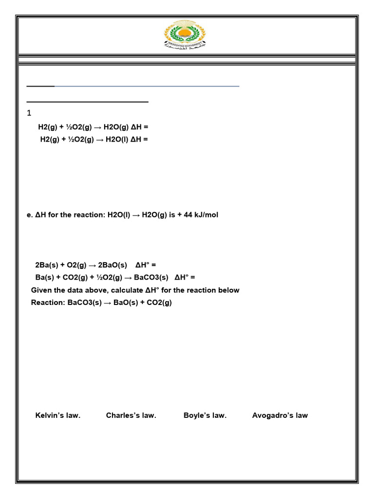 Chemistry Midterm Exam for Physics Students | PDF | Gases | Temperature