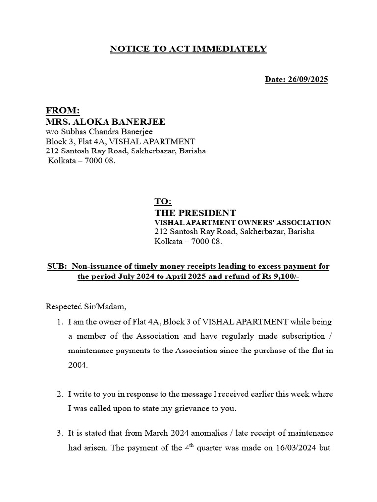 Notice To Act Immediately | PDF | Receipt | Justice