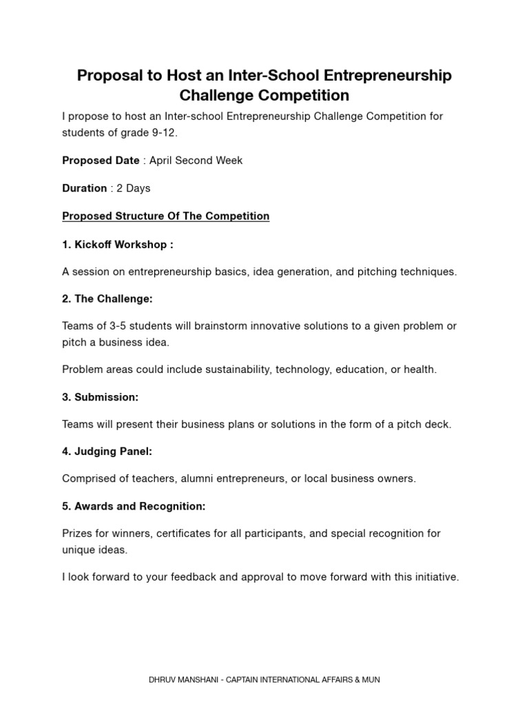 Entrepreneurship Challenge | PDF