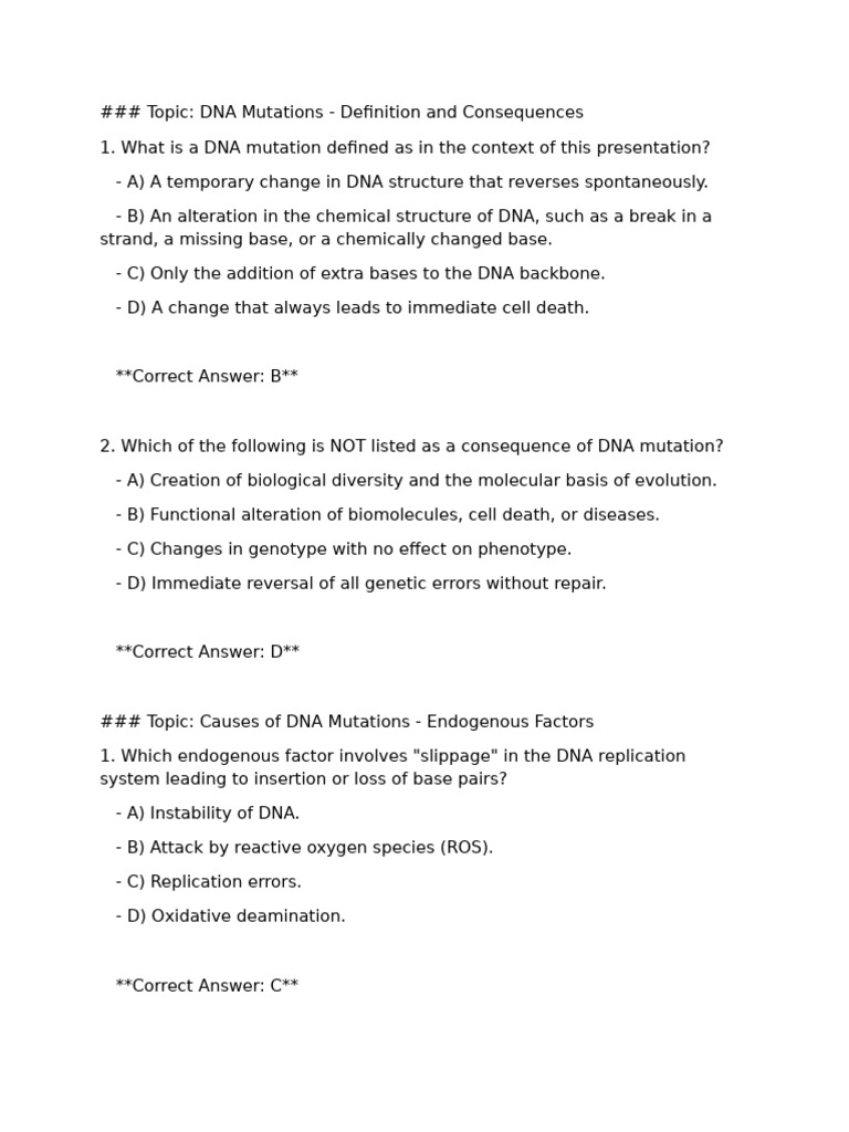 mcqs on DNA damage and repair | PDF | Dna Repair | Dna