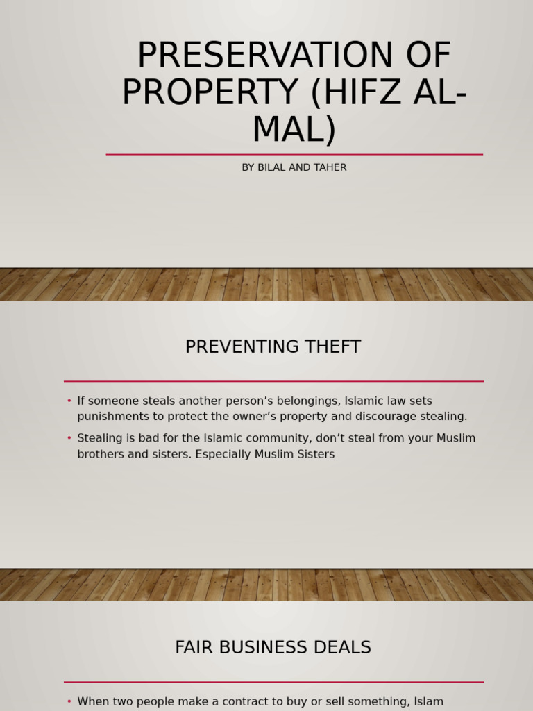 Islamic Property Preservation Principles | PDF