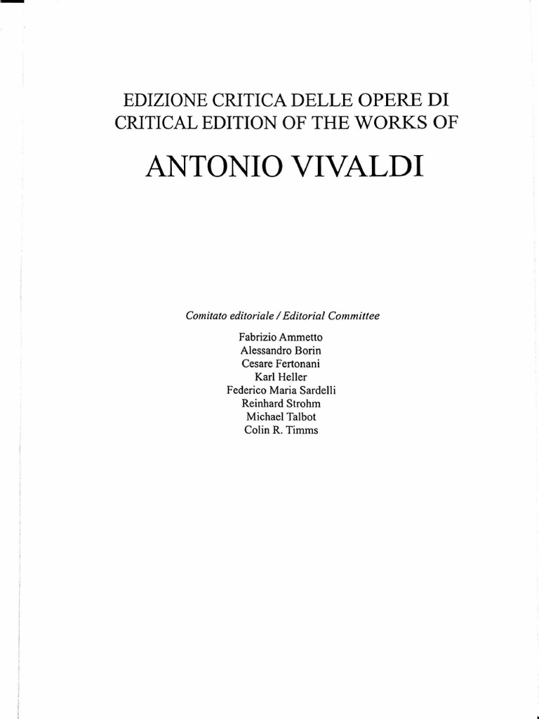 Vivaldi, Antonio - La Griselda - RV 718 - Klavierauszug Ricordi | PDF