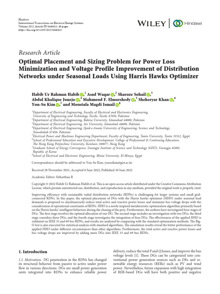Optimal Placement and Sizing Problem For | PDF | Mathematical Optimization | Electric Power ...