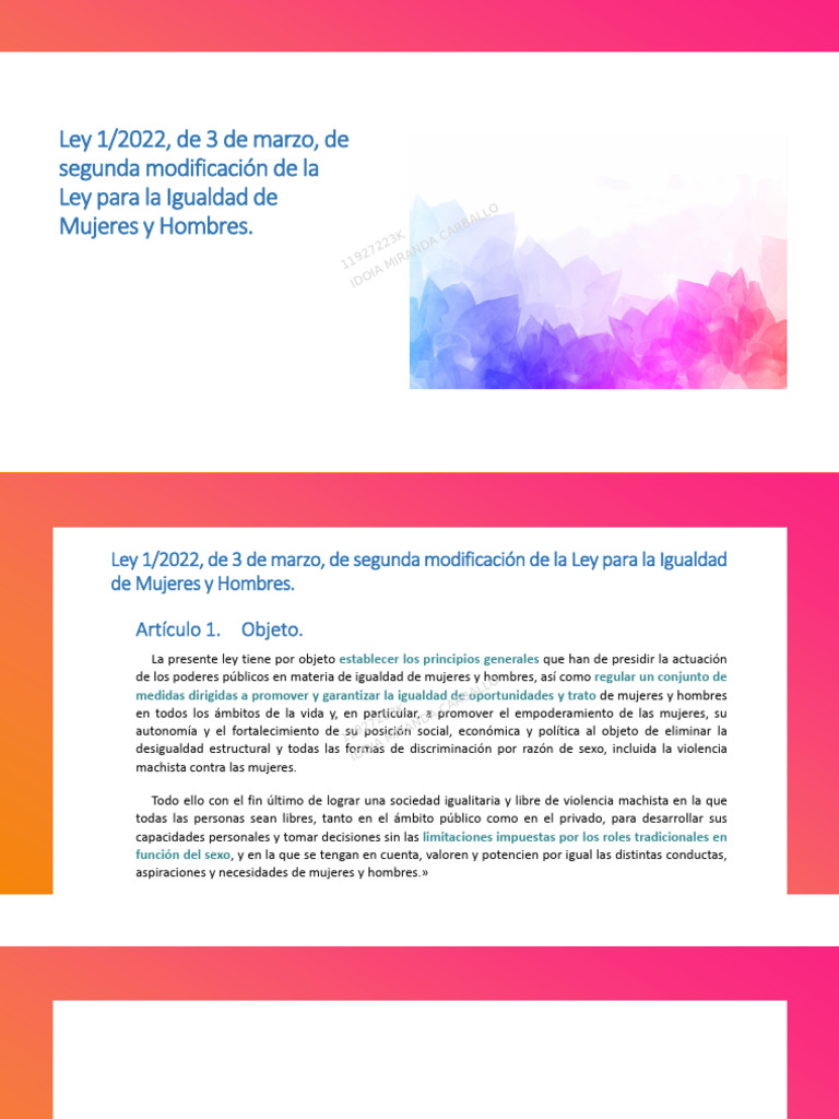 TEMARIO COMUN LEGISLACIÓN - TEMA 06 - LEY DE IGUALDAD - PRESENTACION TEMA 6 - Odp | PDF | Acoso ...