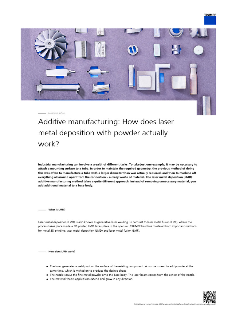 TRUMPF How Does LMD With Powder Actually Work | PDF | 3 D Printing ...