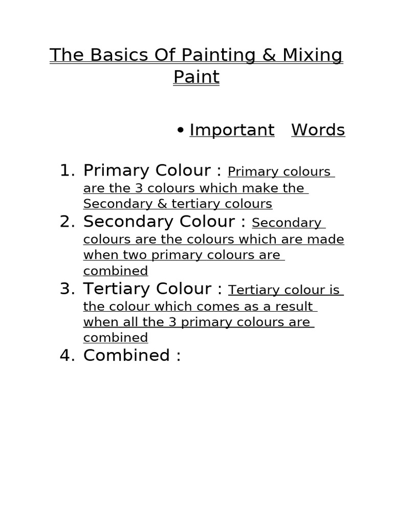 Understanding Primary Colours in Painting | PDF