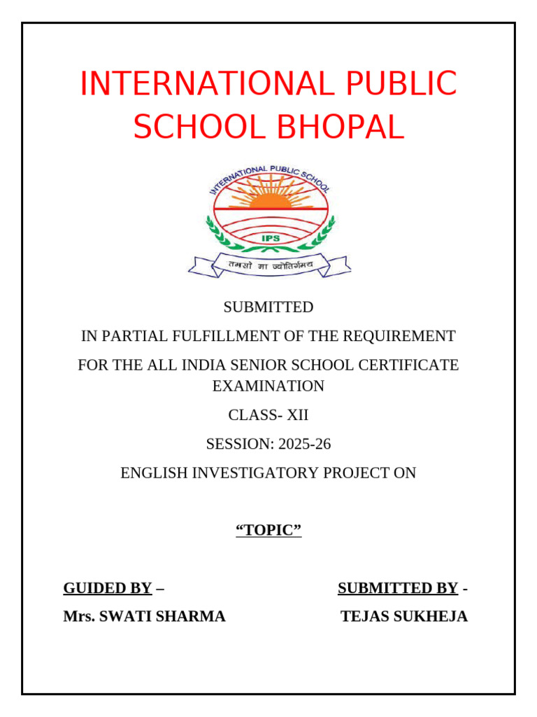 Cover Page Eng Tejas | PDF