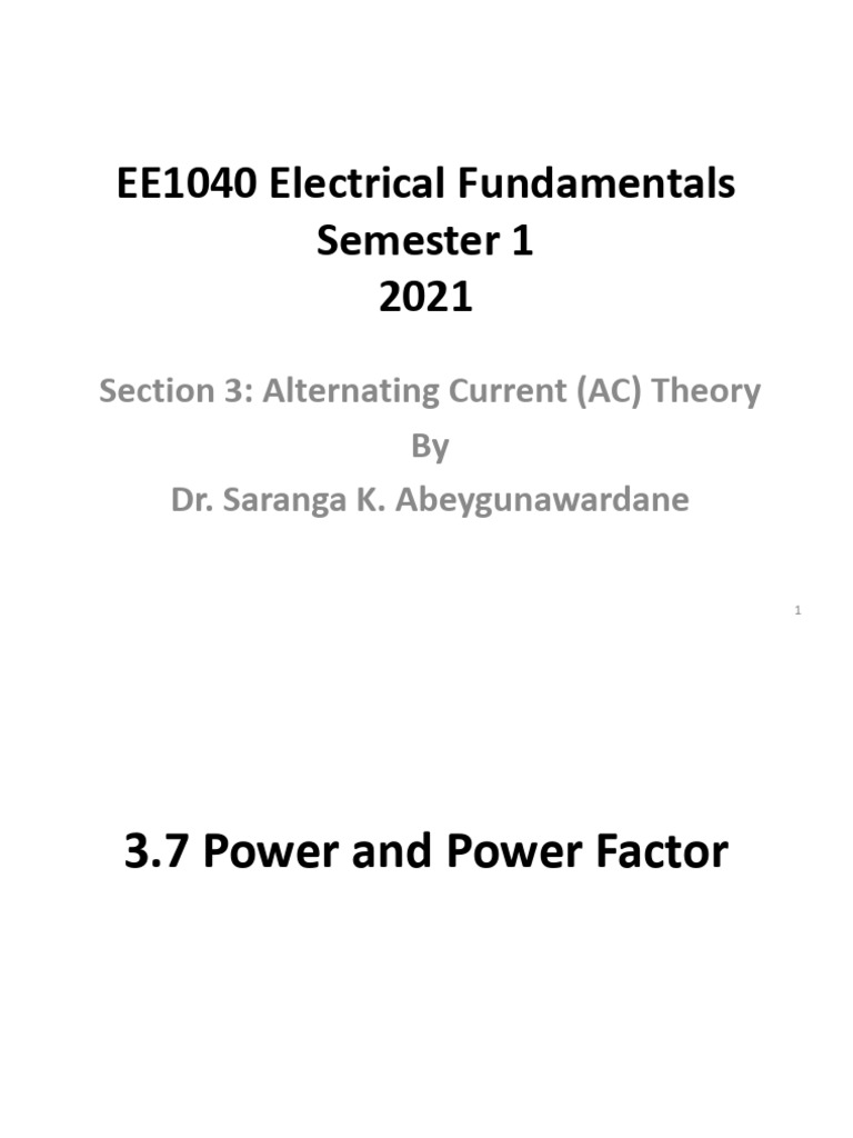 Alternating Current (AC) Theory 6 | PDF