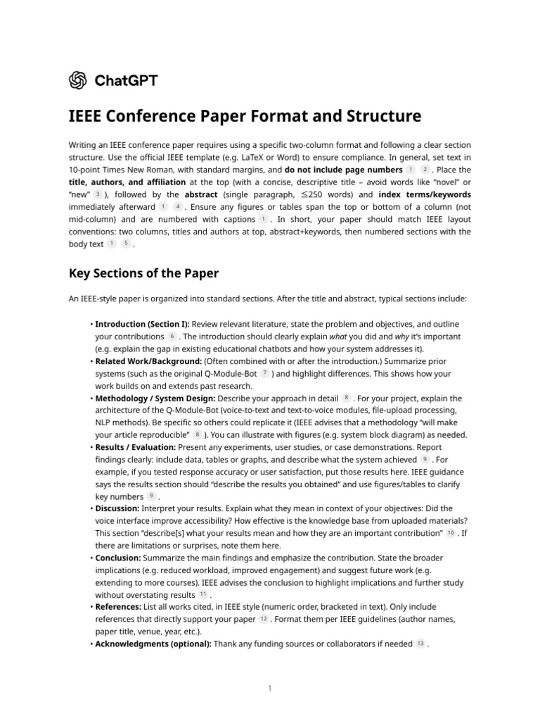 IEEE Conference Paper Format and Structure | PDF | Abstract (Summary) | Methodology
