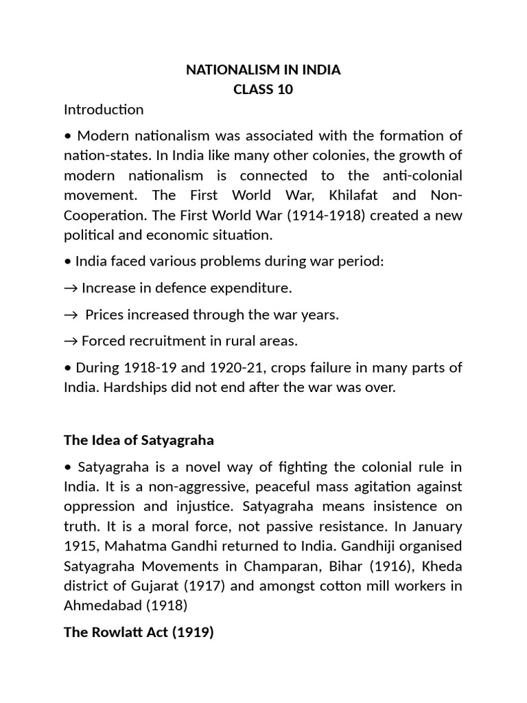 Nationalism and Movements in India | PDF | Mahatma Gandhi | Indian ...