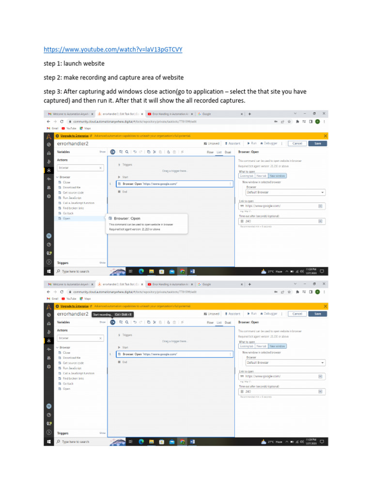 Error Handling in Website Automation | PDF