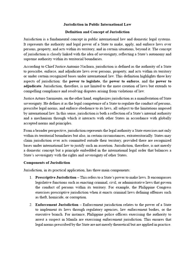 Understanding Jurisdiction in International Law | PDF | Jurisdiction ...