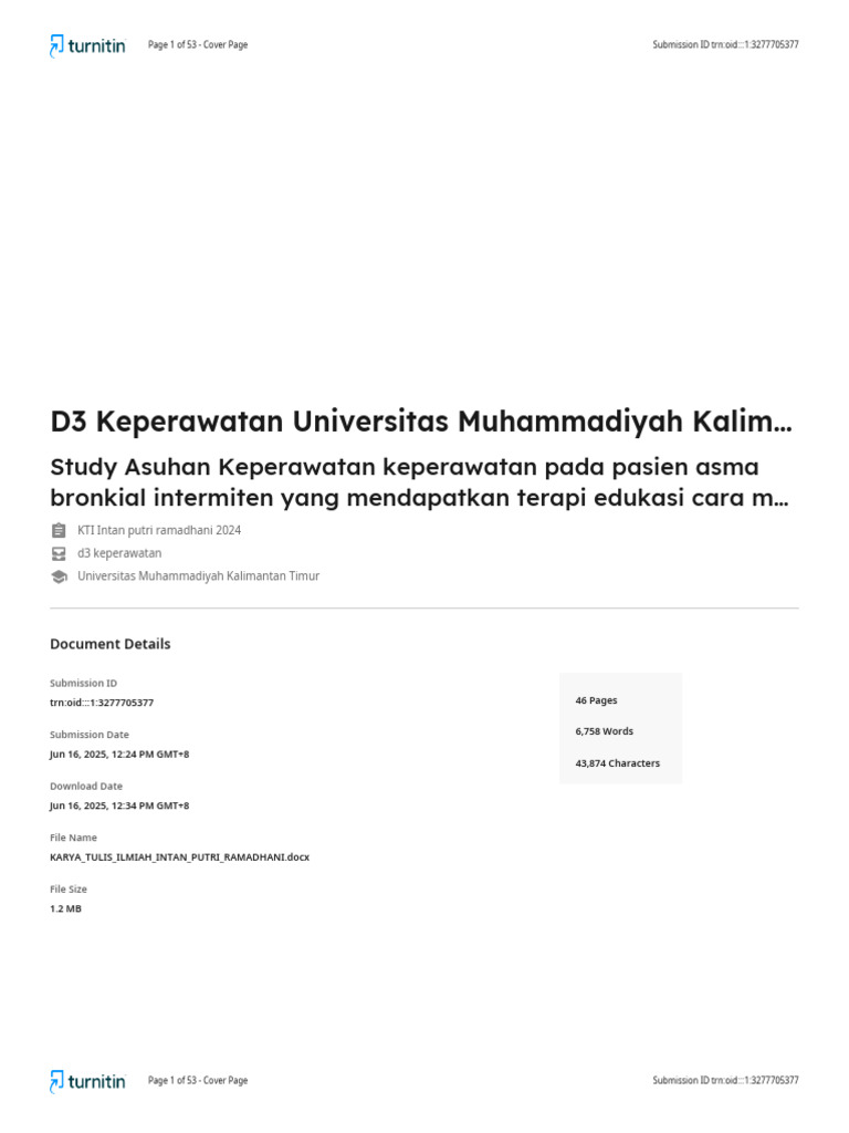 Asuhan Keperawatan Pasien Asma Bronkial | PDF