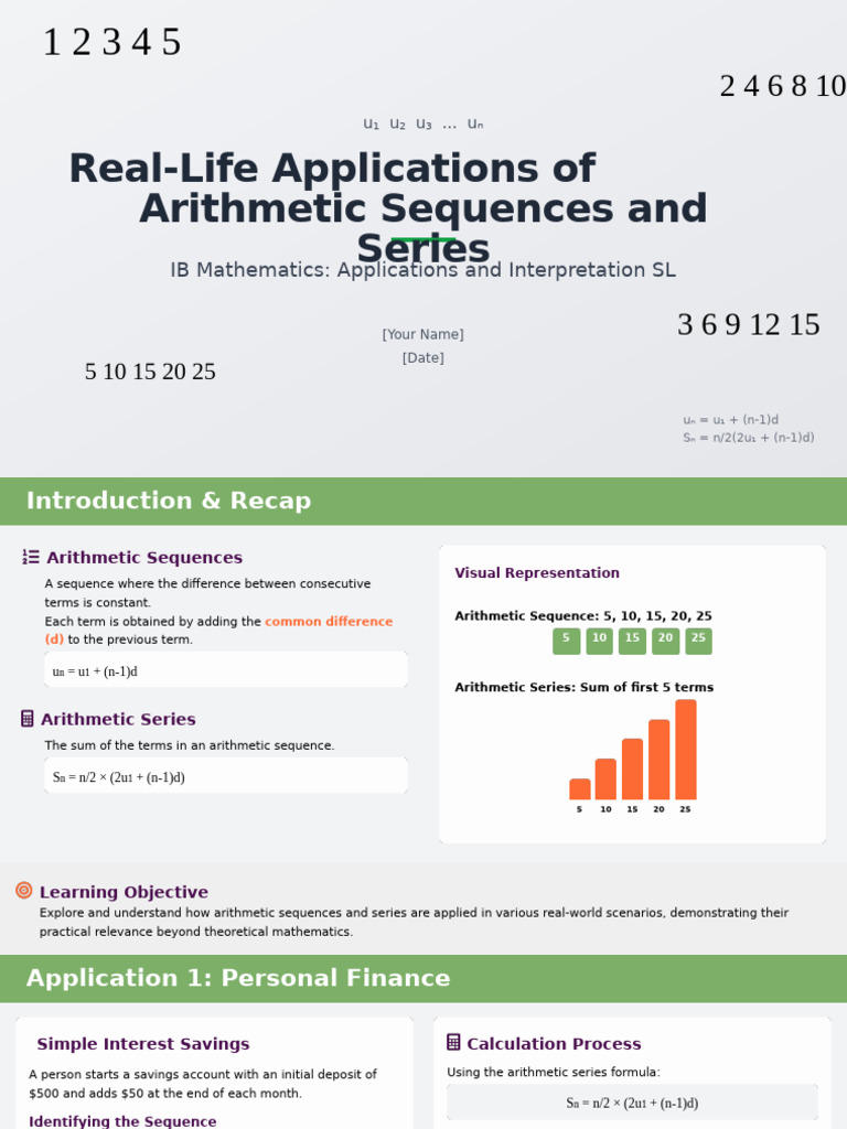 Real-Life Applications of Arithmetic Sequences | PDF | Mathematics ...