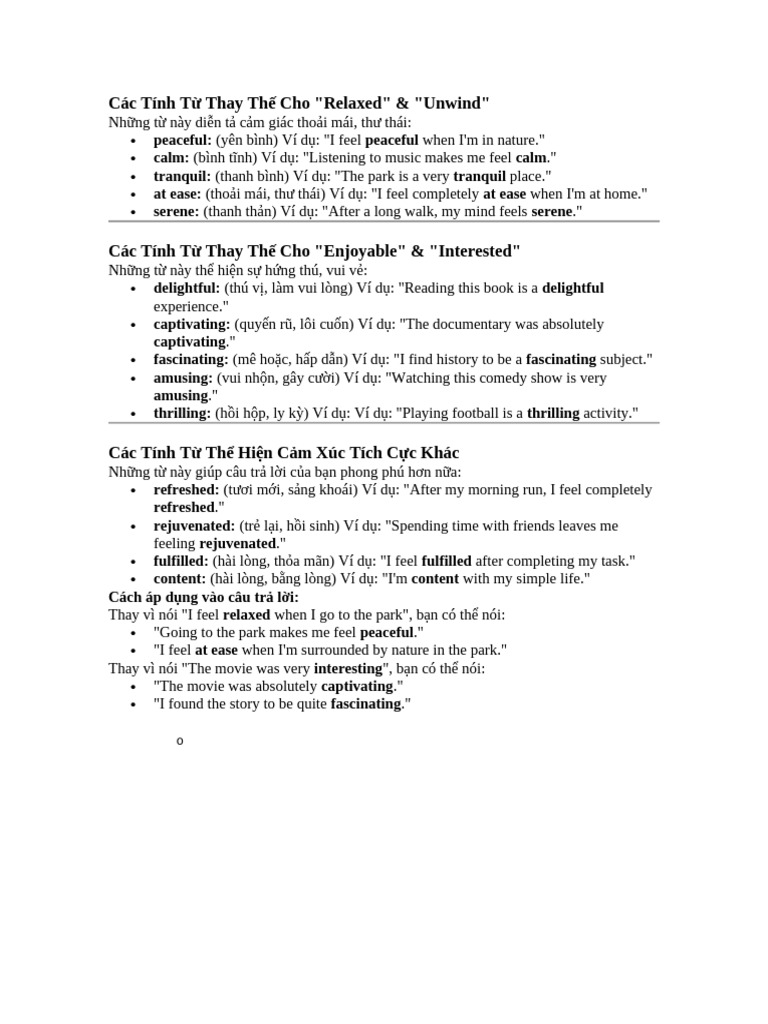 Feeling Adjectives | PDF